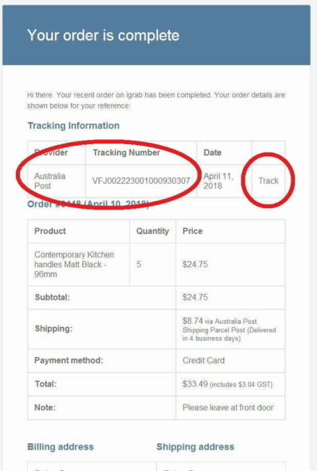 ORDER SHIPPING TRACKING