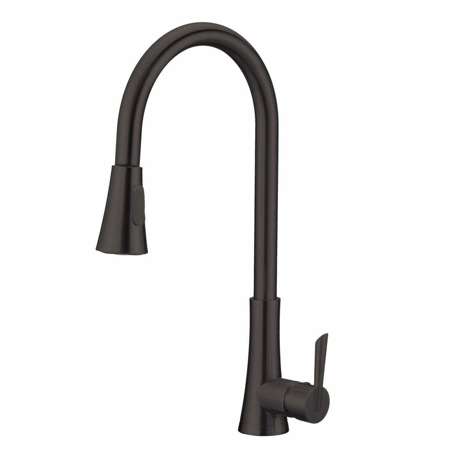 Kitchen Mixer & Taps | Black & Brass Pull Out Sink Mixer Tap