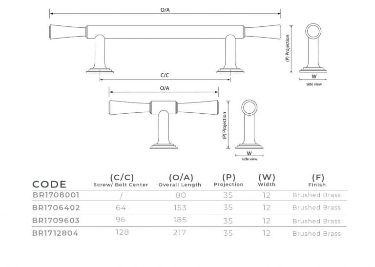 kitchen drawer handles Cronulla solid brass – igrab