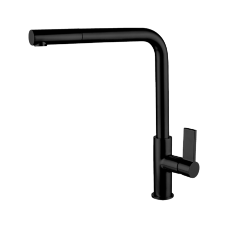 Kitchen Mixer & Taps | Black & Brass Pull Out Sink Mixer Tap